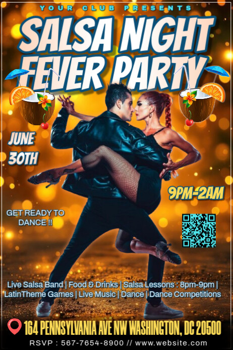 Salsa night party Template | PosterMyWall