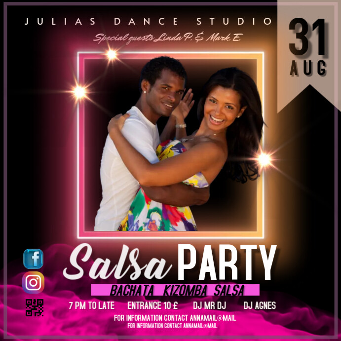salsa party) bachata dance event (4) Template | PosterMyWall