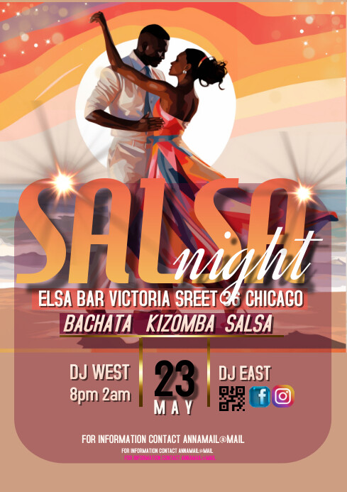 salsa party) bachata dance event (6) Template | PosterMyWall