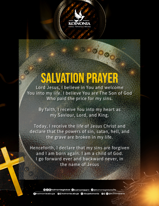 Salvation Prayer Template | PosterMyWall