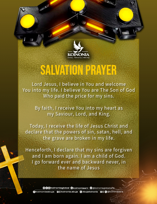 Salvation Prayer Template | PosterMyWall