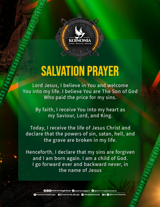 Salvation Prayer Template | PosterMyWall