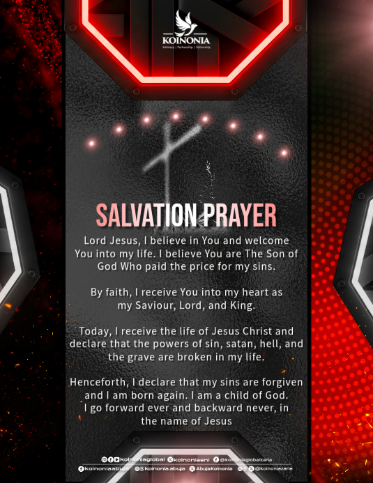 Plantilla de Salvation Prayer | PosterMyWall