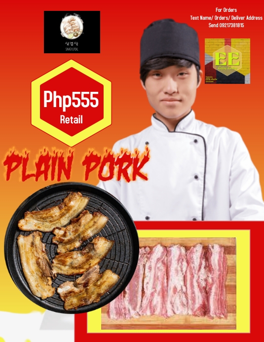 samgyupsal- pork plain- retail Template | PosterMyWall