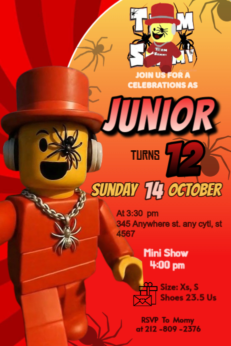 Sammy temple Sammy Roblox Invitation celebration Brithday party temple ...