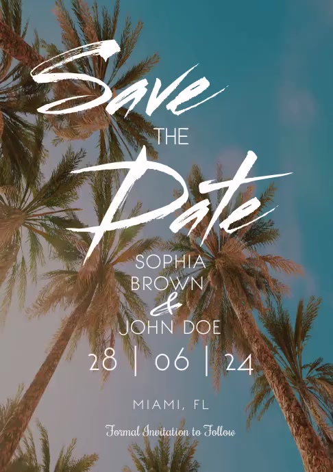 Copy of Sand Beach Tropical Save the Date Invitation | PosterMyWall