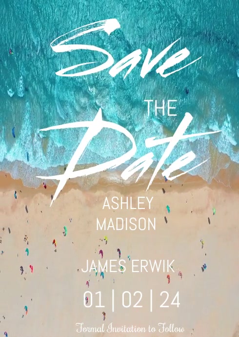 Sand Beach Tropical Save the Date Invitation Template | PosterMyWall