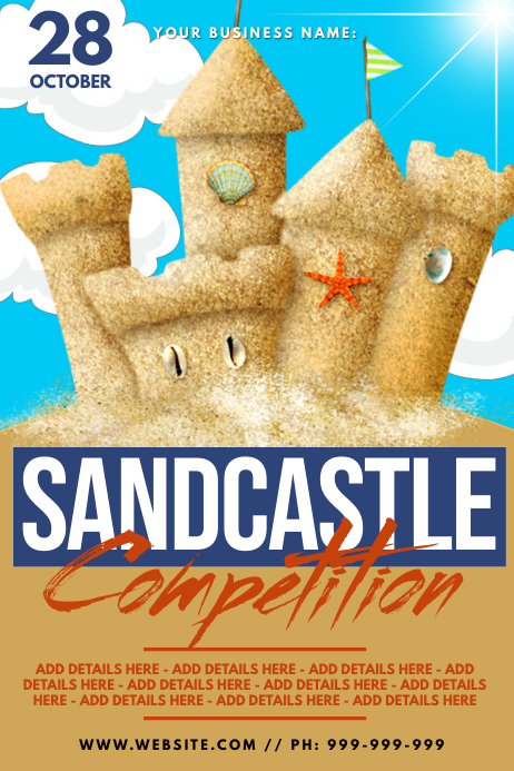 Sandcastle Competition Poster Template | PosterMyWall