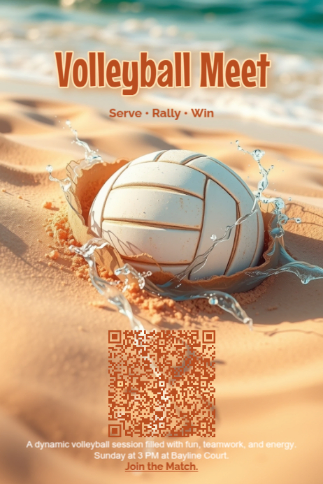 Sandwave Rise – Volleyball Meetup Poster Template | PosterMyWall