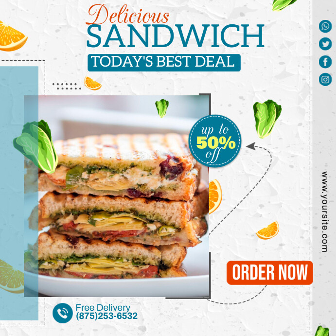 Sandwich Best Offer Template | PosterMyWall