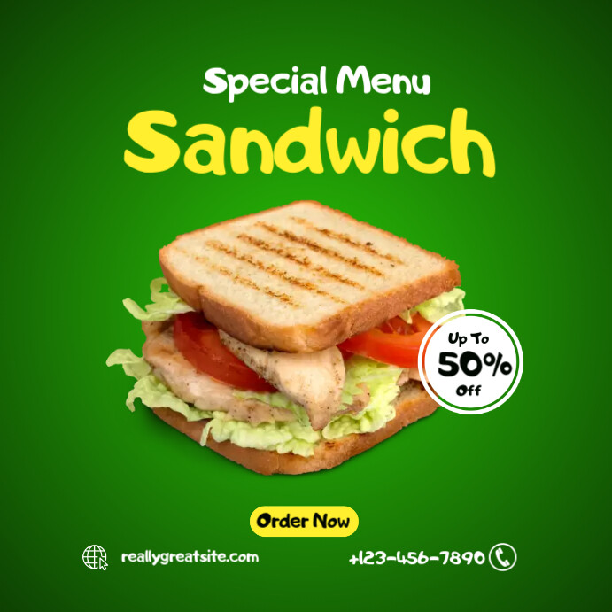 SANDWICH MENU TEMPLATE | PosterMyWall