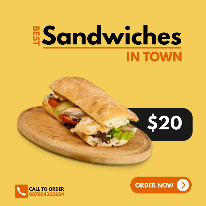 SANDWICH MENU TEMPLATE | PosterMyWall