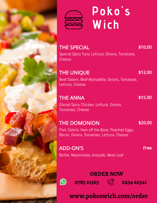 Sandwich Restaurant Flyer Template | PosterMyWall