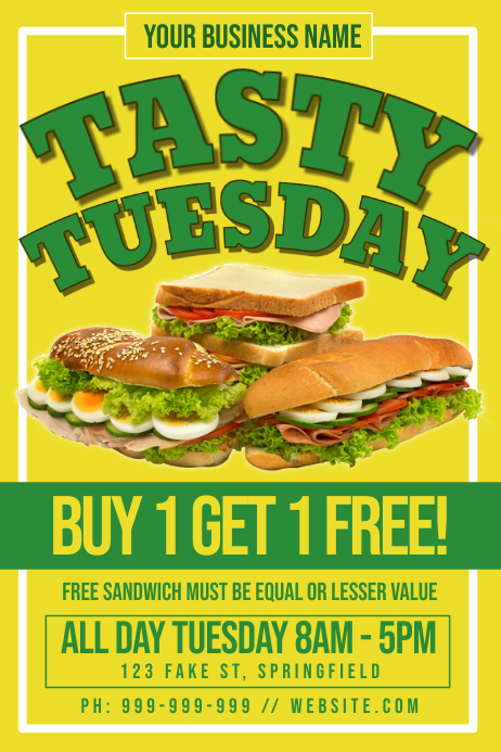 Sandwich Shop Poster Template | PosterMyWall