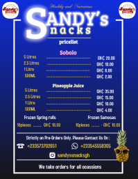 Sandy’s Snack menu Template | PosterMyWall
