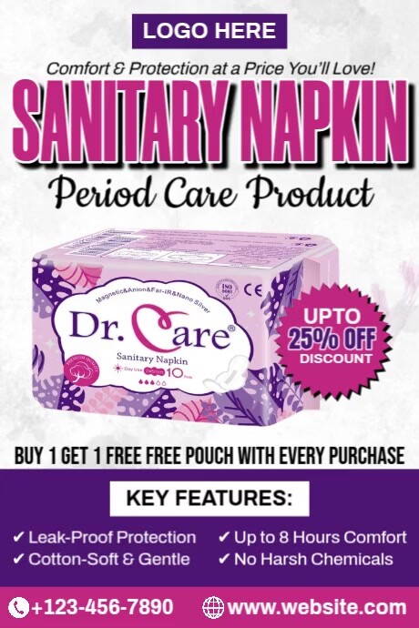 Sanitary Napkin Ads Template | PosterMyWall