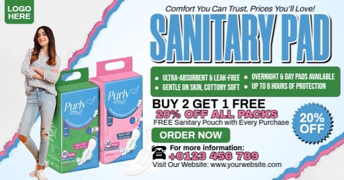 Sanitary Pad Ads Template | PosterMyWall