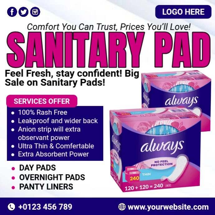 Sanitary Pad Sale Ads Template | PosterMyWall