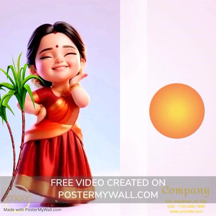 Sankranti Pongal dance free editable template with audio and video for ...