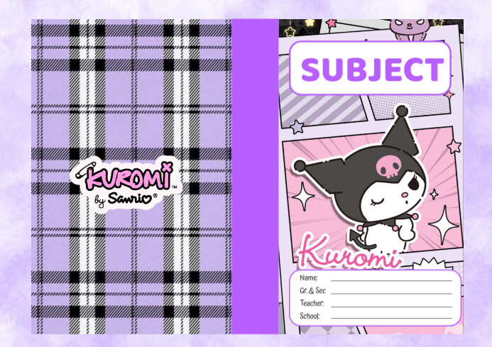 Sanrio Kuromi Printable Subject Cover Page Template | PosterMyWall