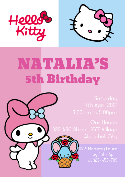 Sanrio Melody Birthday Invitation Template | PosterMyWall