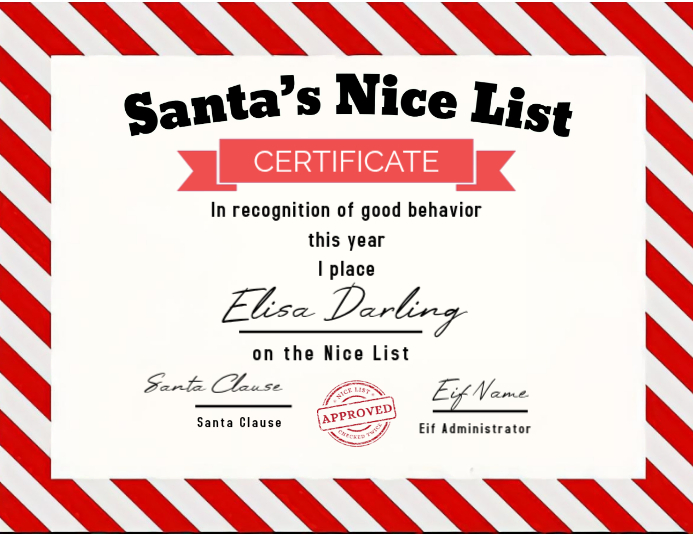 Santa’s Nice List Certificate for Kids – Editable Holiday Reward ...