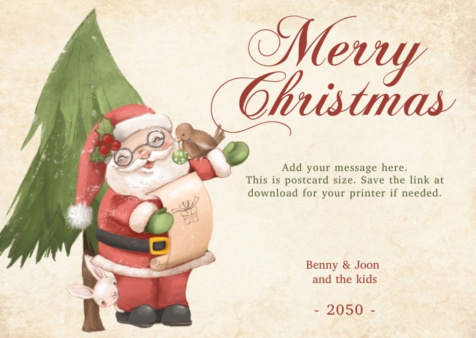 Santa and Friends Christmas Card Template | PosterMyWall