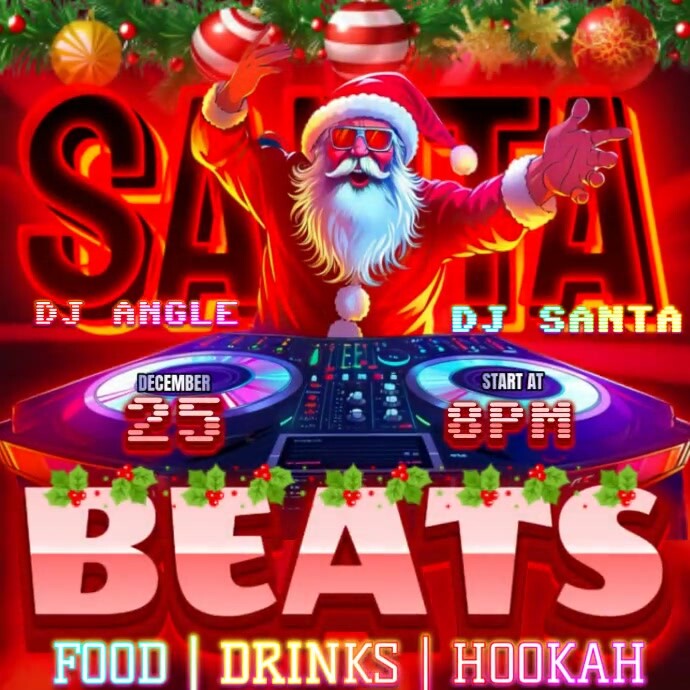 Santa Beats Template | PosterMyWall