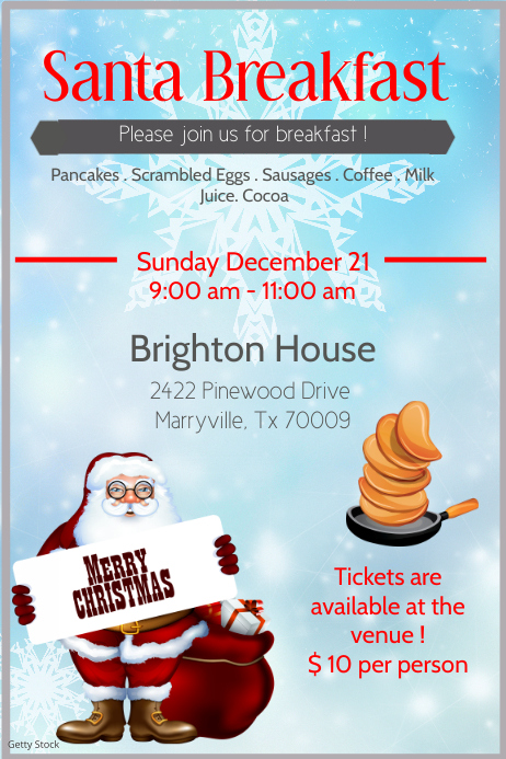 Santa Breakfast Template | PosterMyWall
