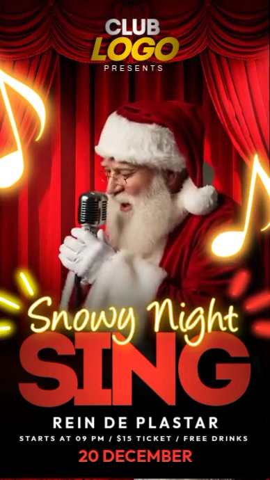Santa Christmas Sing Night Template | PosterMyWall