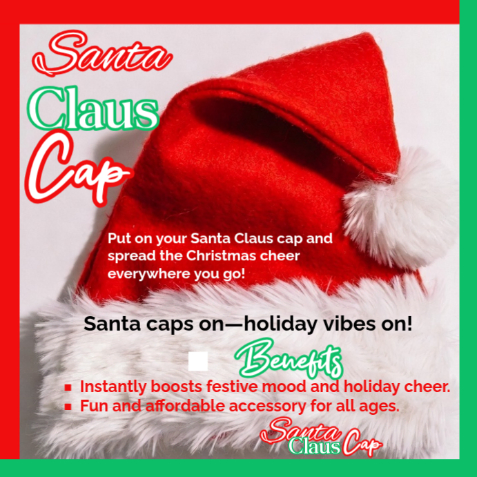 Santa Claus Cap Outfit Template | PosterMyWall