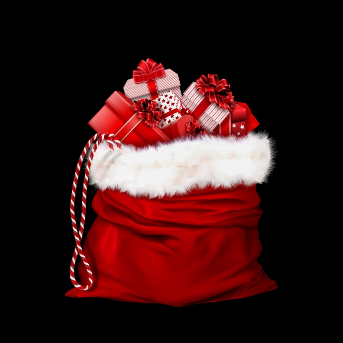 Santa Claus Christmas gift in a sack bag Template | PosterMyWall