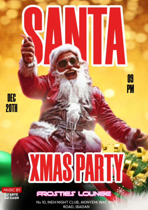 Santa Claus Christmas party Template | PosterMyWall