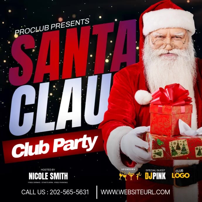 Plantilla de Santa Claus Club Party | PosterMyWall