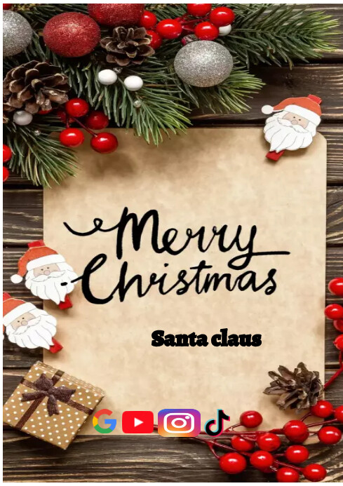 Santa claus design card template | PosterMyWall