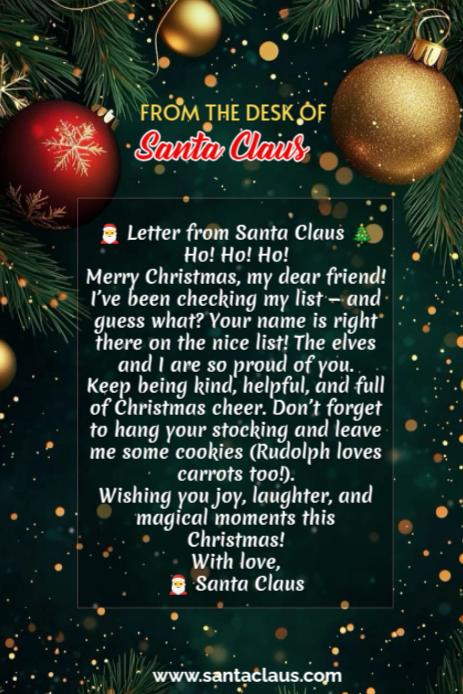 Santa Claus letter Template | PosterMyWall