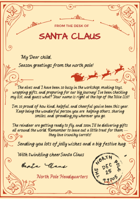 Santa clause letter | PosterMyWall