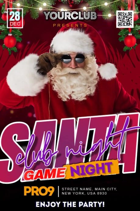 Santa Club Night Template | PosterMyWall