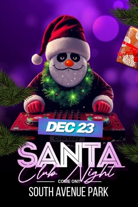 Copy of Santa Club Night Party Video | PosterMyWall