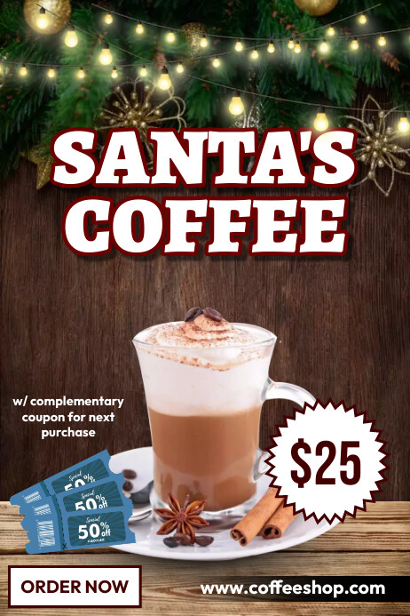 Santa Coffee Sale Template | PosterMyWall