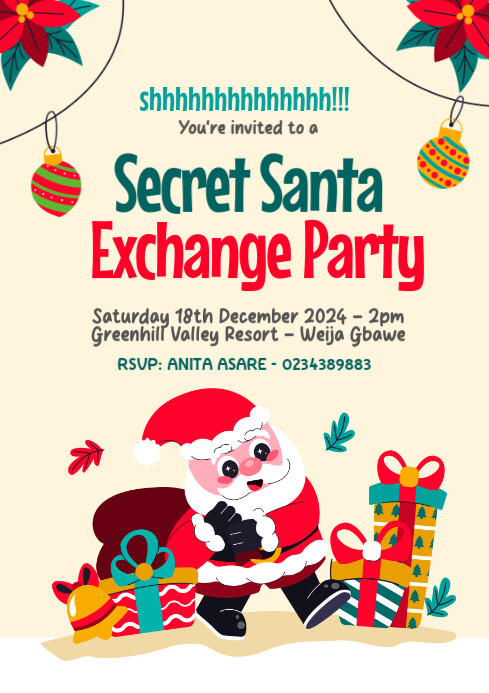 Copy of Santa Exchange Party Invite | PosterMyWall