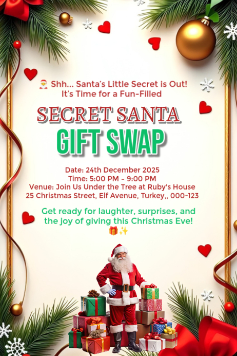 Santa Gift Exchange Poster Template | PosterMyWall