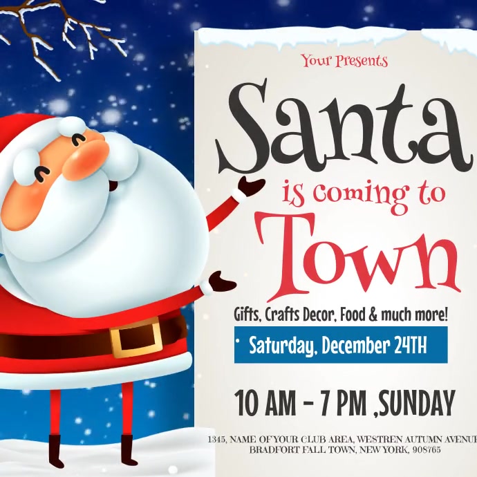 Santa in Town Flyer Template | PosterMyWall