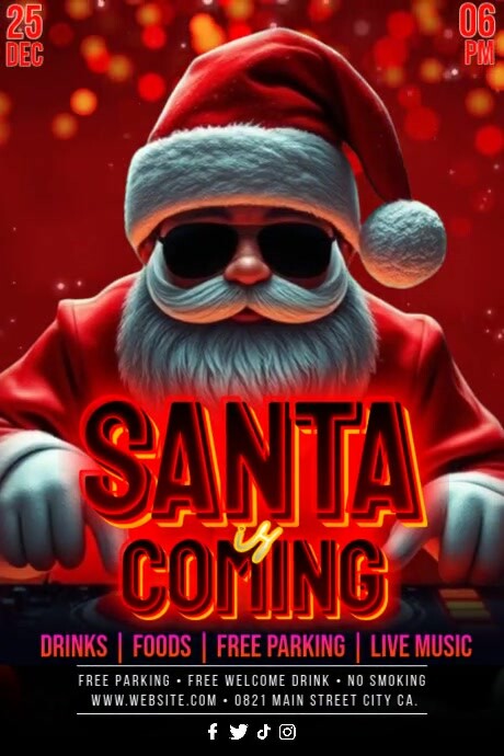 Santa is Coming Template | PosterMyWall