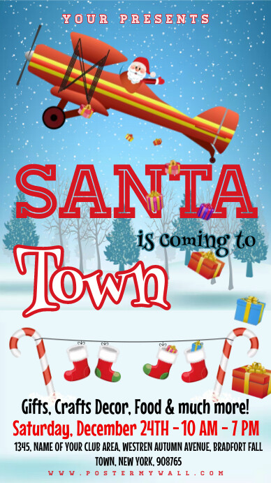 Copy of Santa is Coming to Town | PosterMyWall