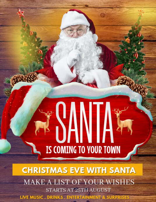 Santa is here Template | PosterMyWall
