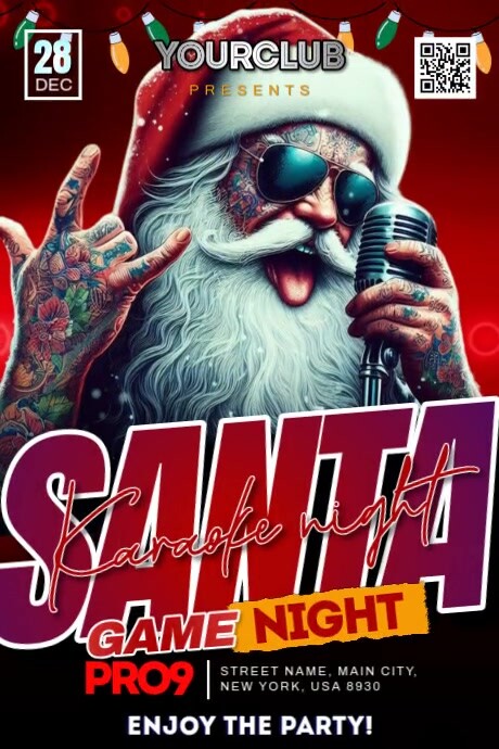 Santa Karaoke Night Template | PosterMyWall