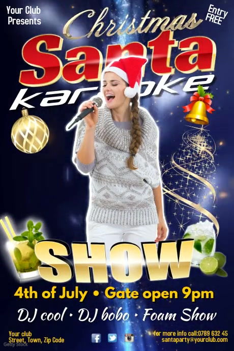 Santa Karaoke Show Template | PosterMyWall