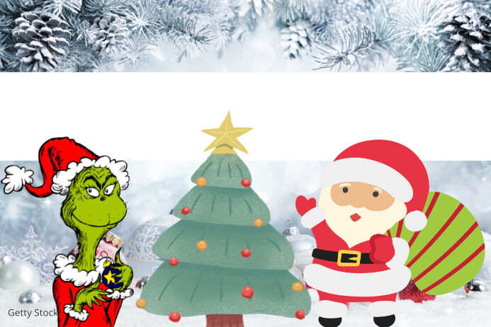 santa met the grinch by Arissa Template | PosterMyWall