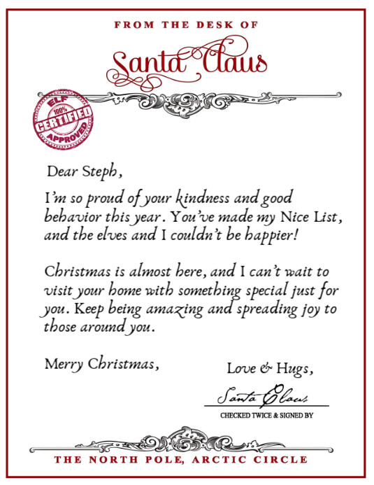 santa nice list letter Template | PosterMyWall